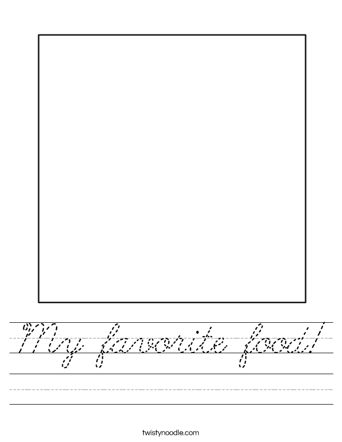 My favorite food Worksheet - Cursive - Twisty Noodle