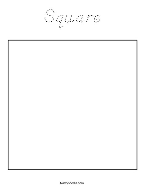 Square Coloring Page - D'Nealian - Twisty Noodle