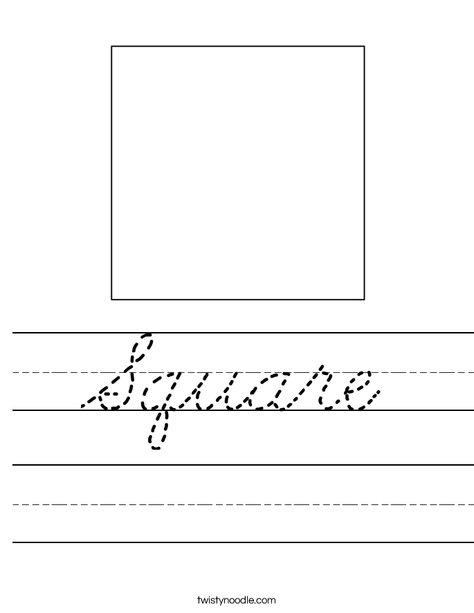 Square Worksheet - Cursive - Twisty Noodle