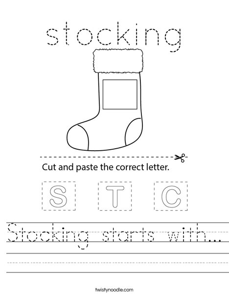 Stocking Starts With Worksheet Twisty Noodle
