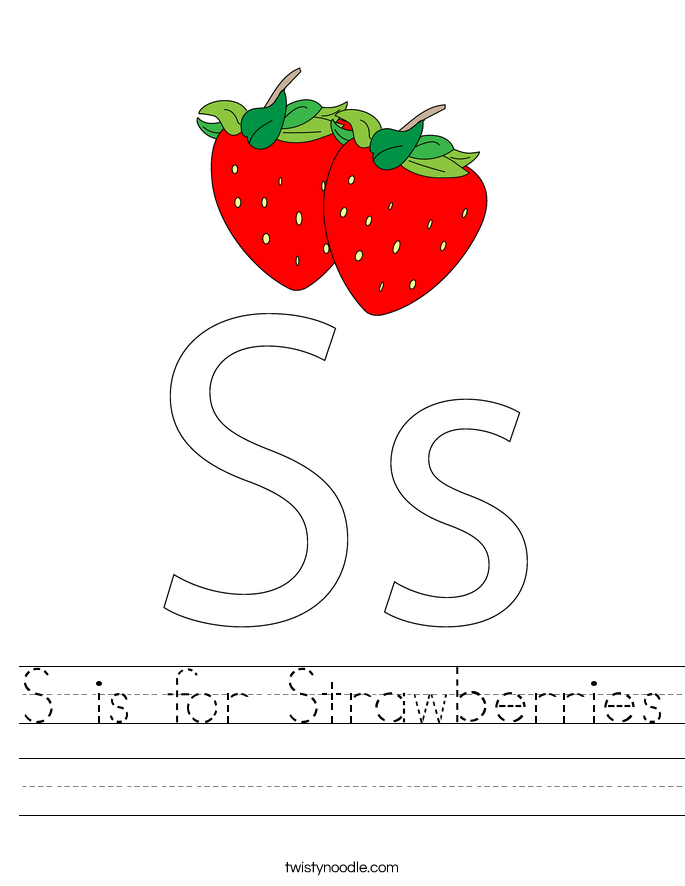 S is for Strawberries Worksheet - Twisty Noodle