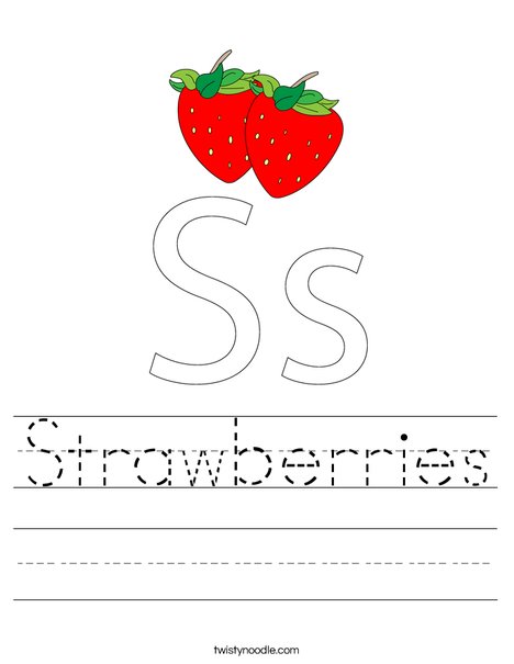 Strawberries Worksheet - Twisty Noodle