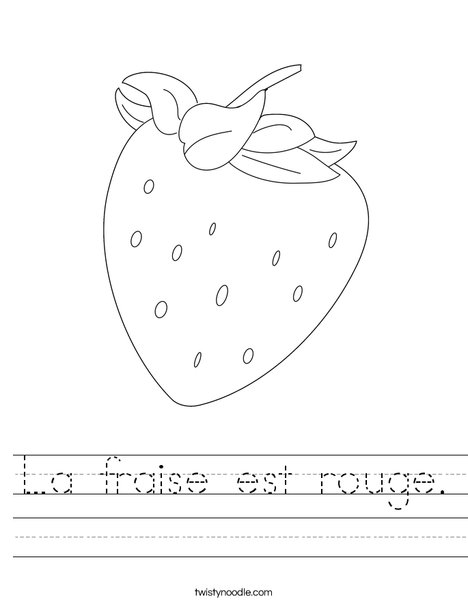 La fraise est rouge Worksheet - Twisty Noodle
