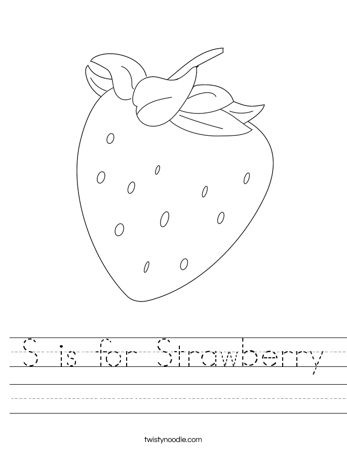 S is for Strawberry Worksheet - Twisty Noodle