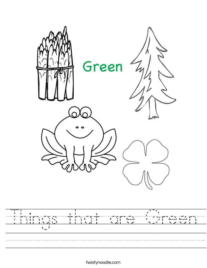 Things That Are Green Worksheet Twisty Noodle things-that-are-green-worksheet-twisty-noodle