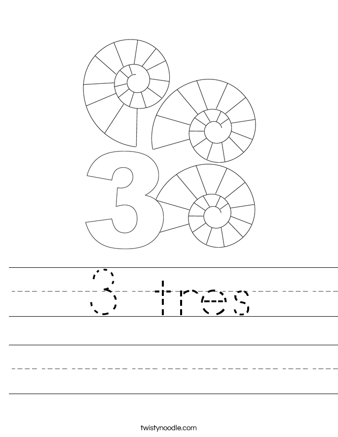 3 tres Worksheet - Twisty Noodle