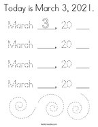 Today is March 2, 2021 Coloring Page - Twisty Noodle