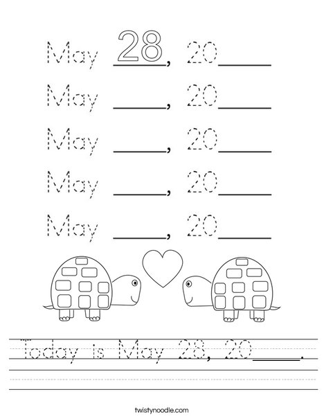 Today Is May 28 20 Worksheet Twisty Noodle today-is-may-28-20-worksheet-twisty-noodle
