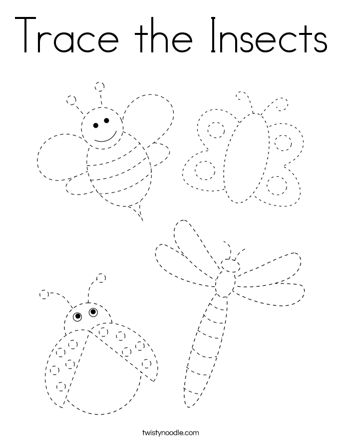 Trace The Insects Coloring Page Twisty Noodle Trace The Insects Coloring Page Twisty Noodle