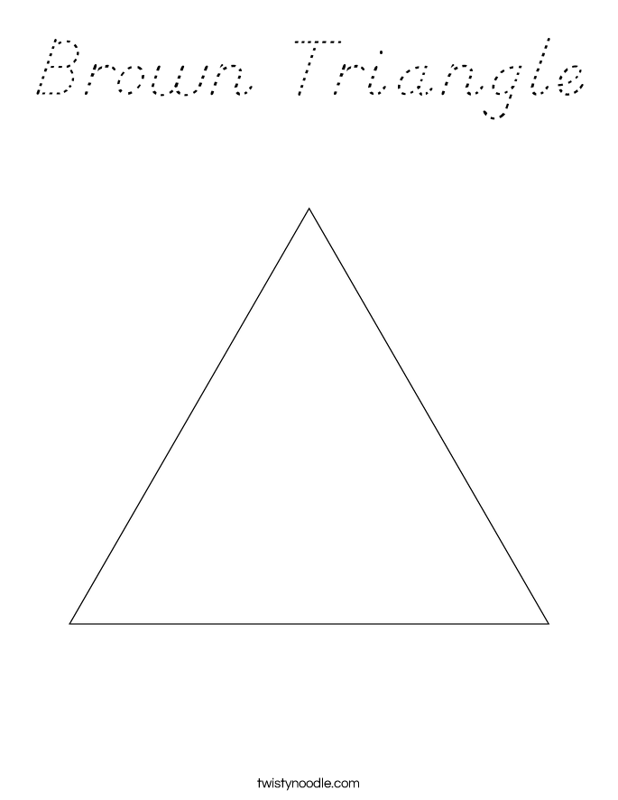 Brown Triangle Coloring Page - D'Nealian - Twisty Noodle