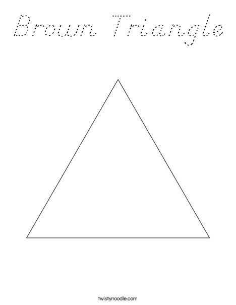 Brown Triangle Coloring Page - D'Nealian - Twisty Noodle