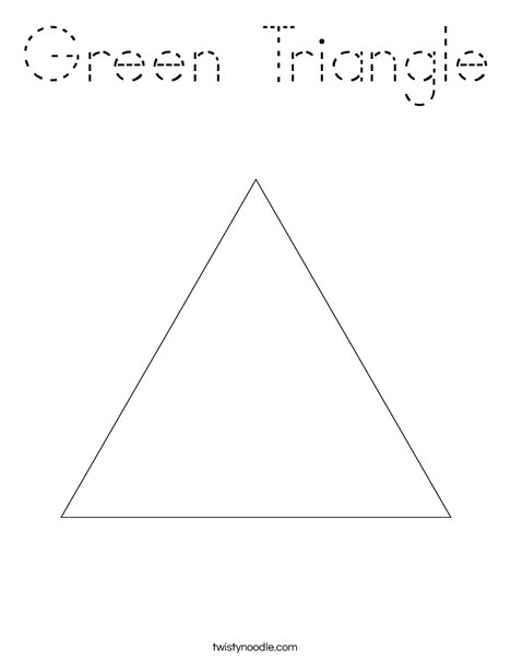 Green Triangle Coloring Page - Tracing - Twisty Noodle