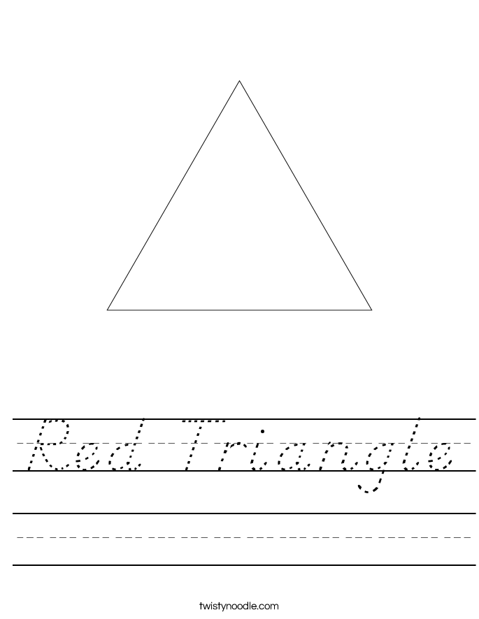 Red Triangle Worksheet - D'Nealian - Twisty Noodle
