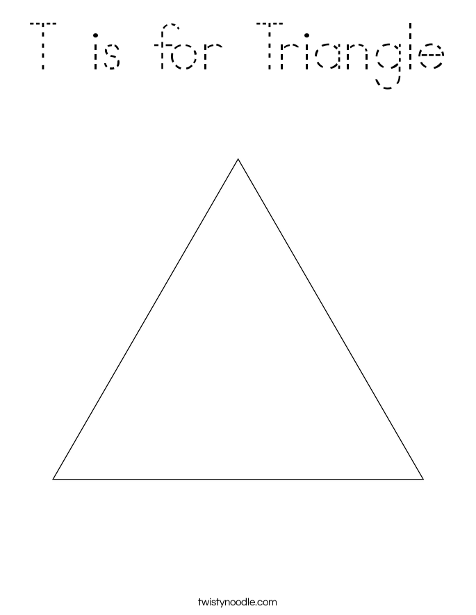 T is for Triangle Coloring Page - Tracing - Twisty Noodle