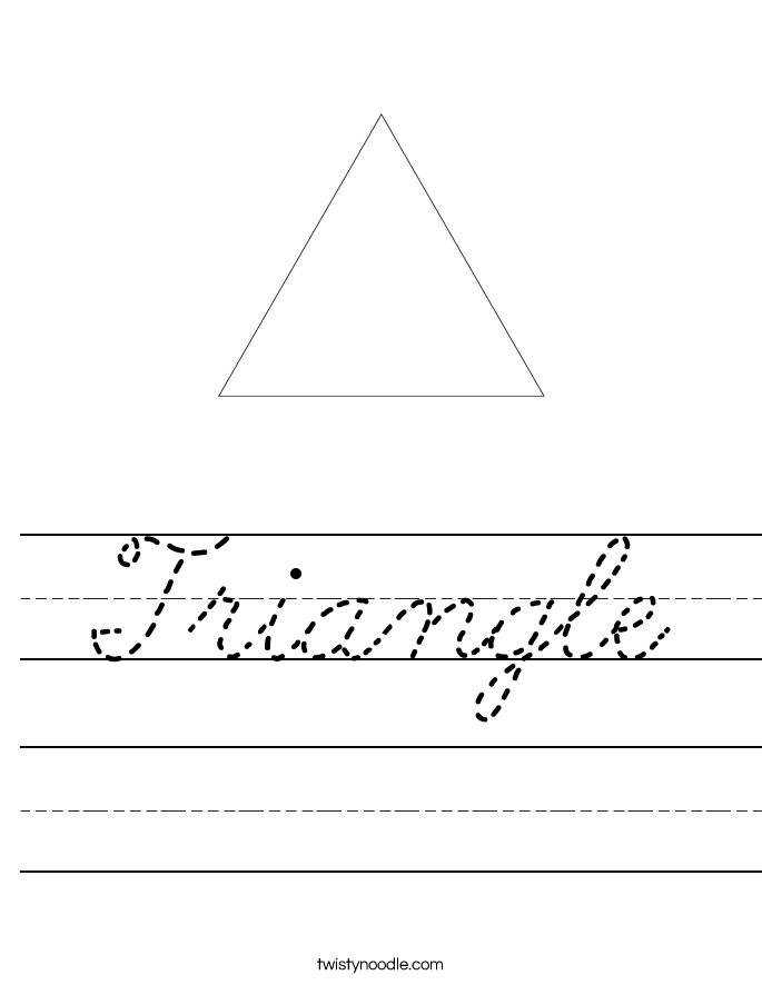 Triangle Worksheet - Cursive - Twisty Noodle