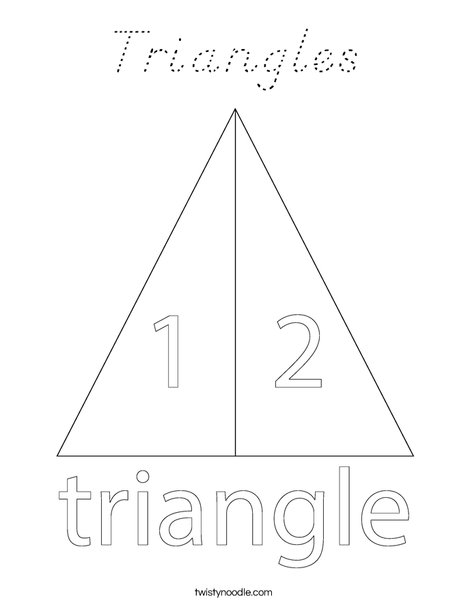 Triangles Coloring Page - D'Nealian - Twisty Noodle