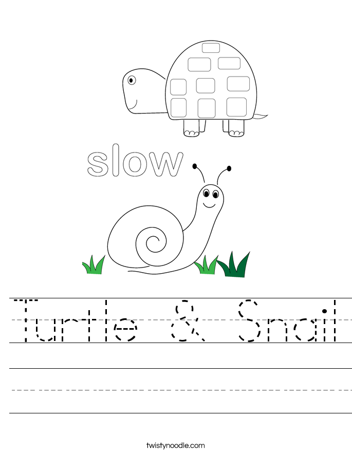 Turtle & Snail Worksheet - Twisty Noodle