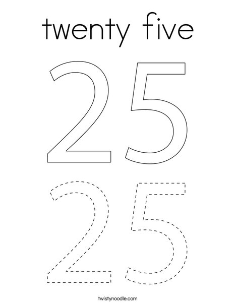 twenty five Coloring Page - Twisty Noodle twenty five Coloring Page - Twisty Noodle