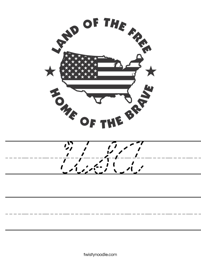 USA Worksheet Cursive Twisty Noodle usa-worksheet-cursive-twisty-noodle