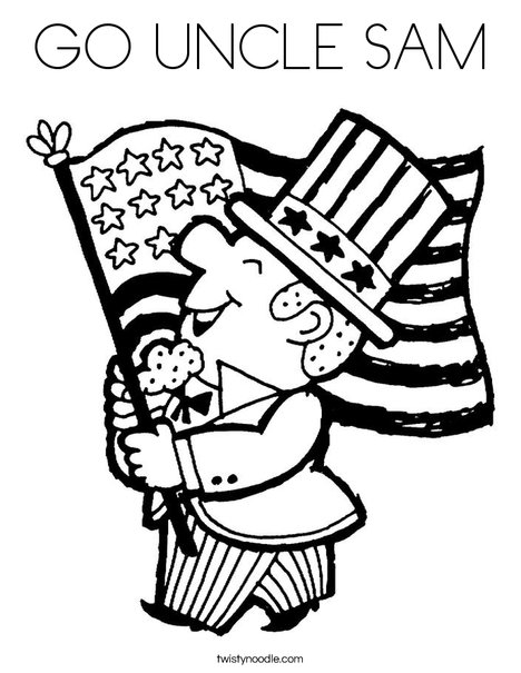 Go Uncle Sam Coloring Page Twisty Noodle