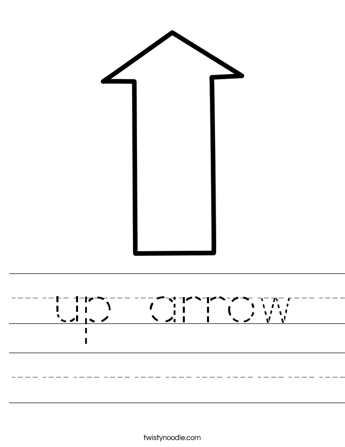 up arrow Worksheet - Twisty Noodle