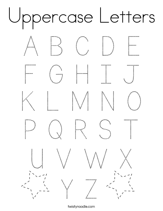 Uppercase Letters Coloring Page - Twisty Noodle Uppercase Letters Coloring Page - Twisty Noodle
