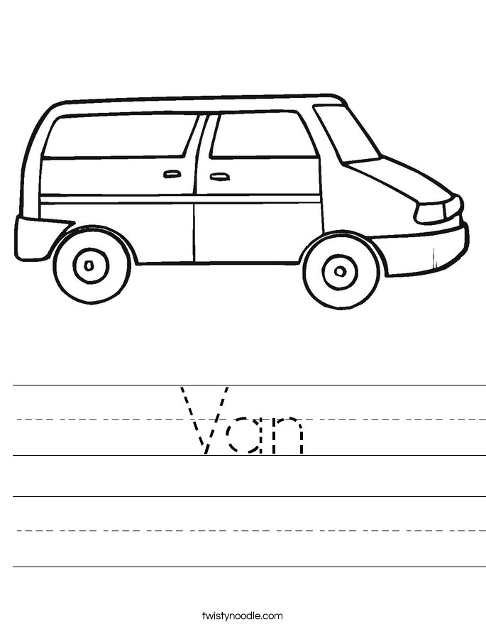 Van Worksheet - Twisty Noodle Van Worksheet - Twisty Noodle