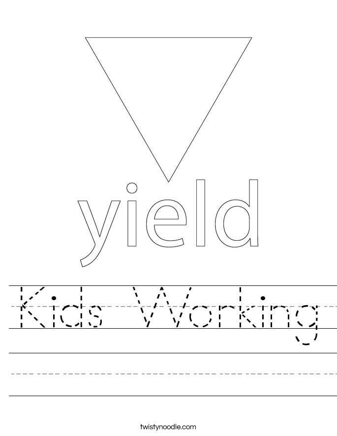Kids Working Worksheet - Twisty Noodle