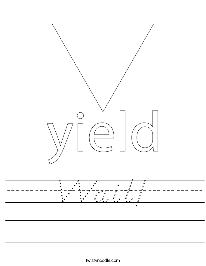 Wait Worksheet - D'Nealian - Twisty Noodle